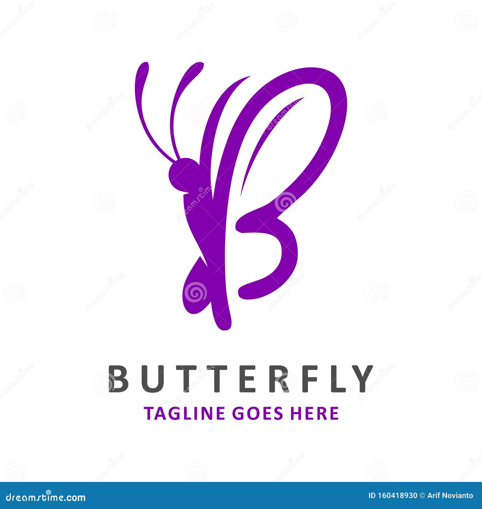 Initial logo B butterfly stock vector. Illustration of logotype - 160418930