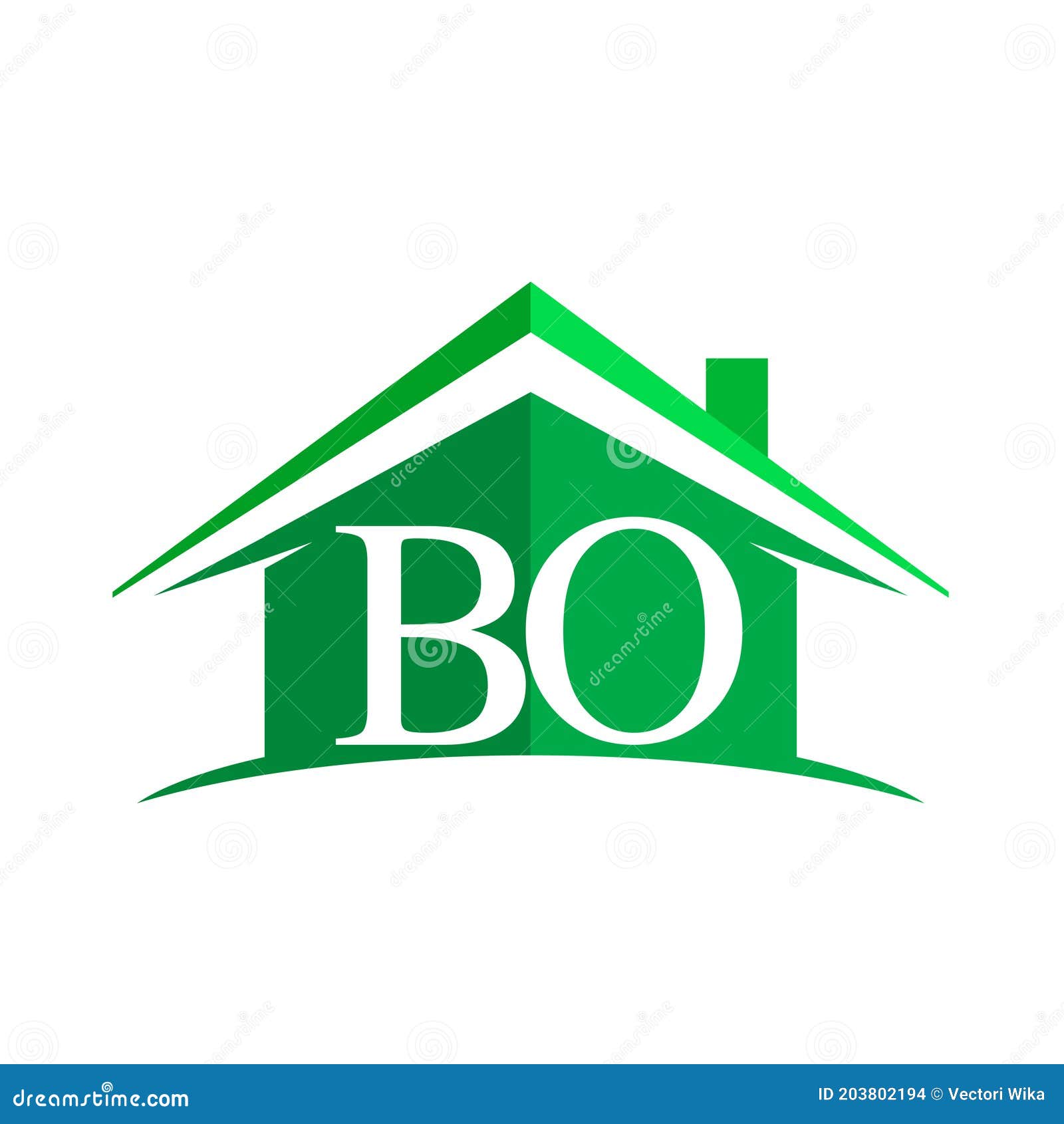 Initial Logo BO with House Icon and Green Color, Business Logo and ...