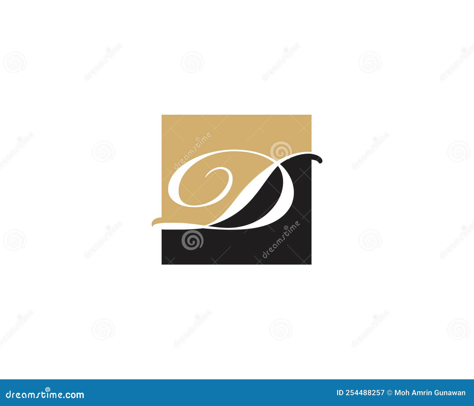 Initial Script Letter D Logo Design Vector Stock Vector - Illustration ...