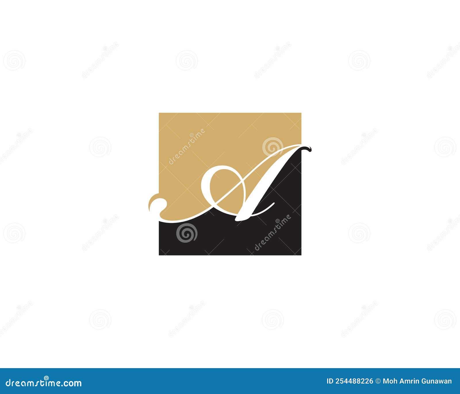 Initial Script Letter a Logo Design Vector Stock Vector - Illustration ...