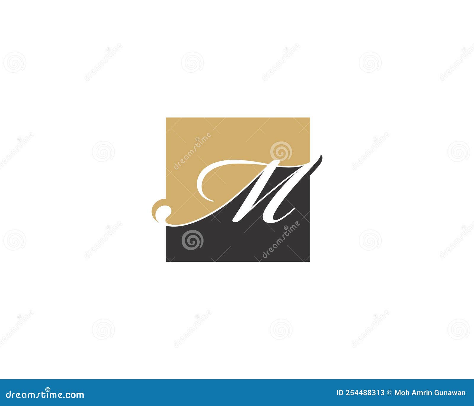 Initial Script Letter M Logo Design Vector Stock Vector - Illustration ...
