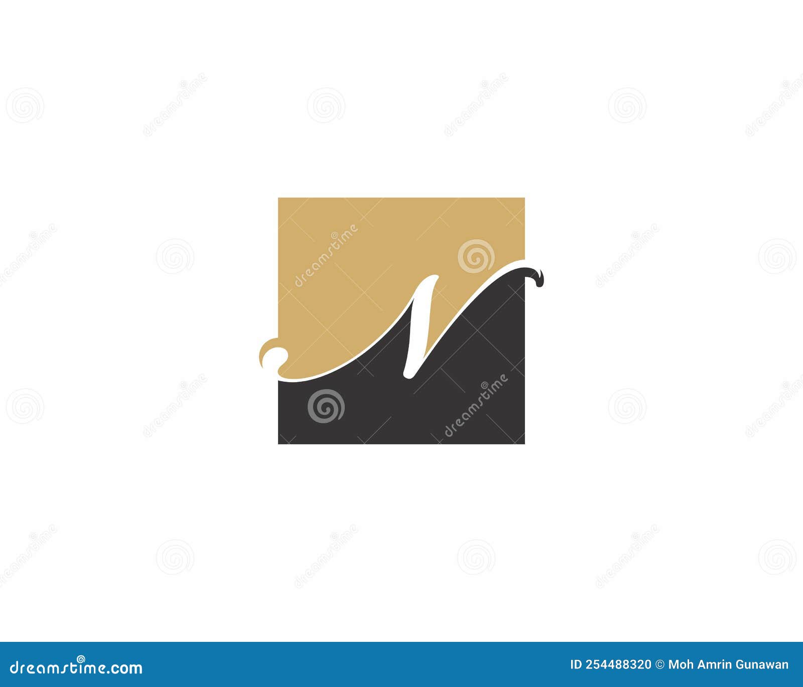 Initial Script Letter N Logo Design Vector Stock Vector - Illustration ...
