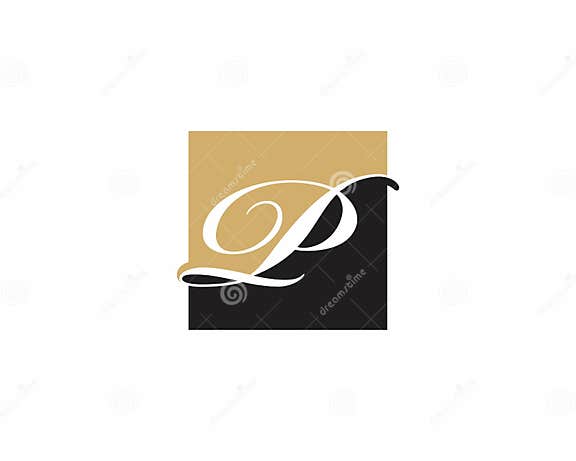 Initial Script Letter P Logo Design Vector Stock Vector - Illustration ...