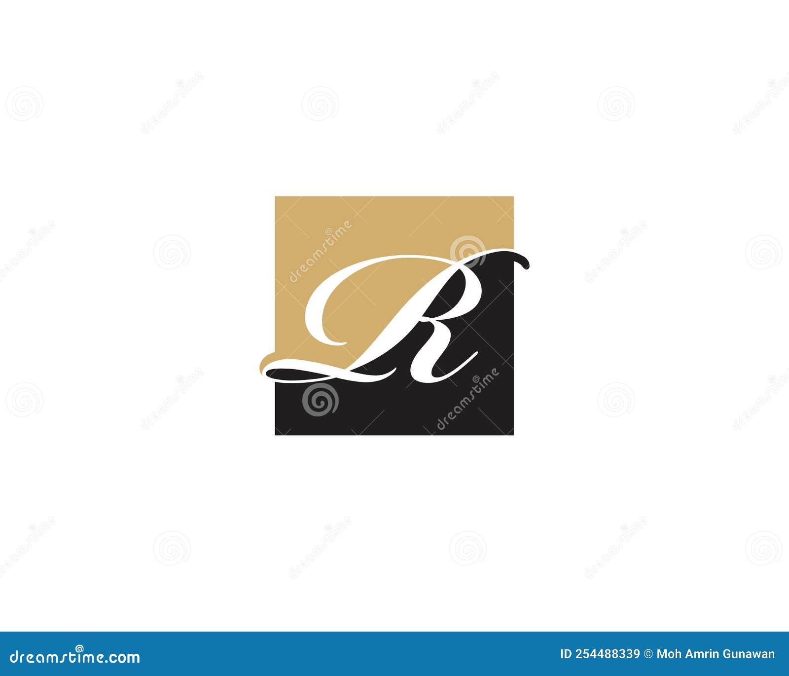 Initial Script Letter R Logo Design Vector Stock Vector - Illustration ...