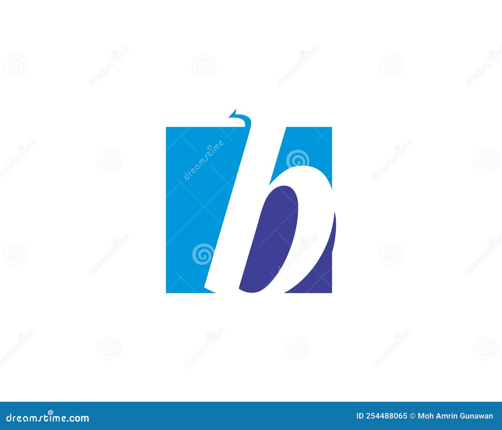Letter B Logo Design Vector, Lowercase, Negative Space Stock Vector ...