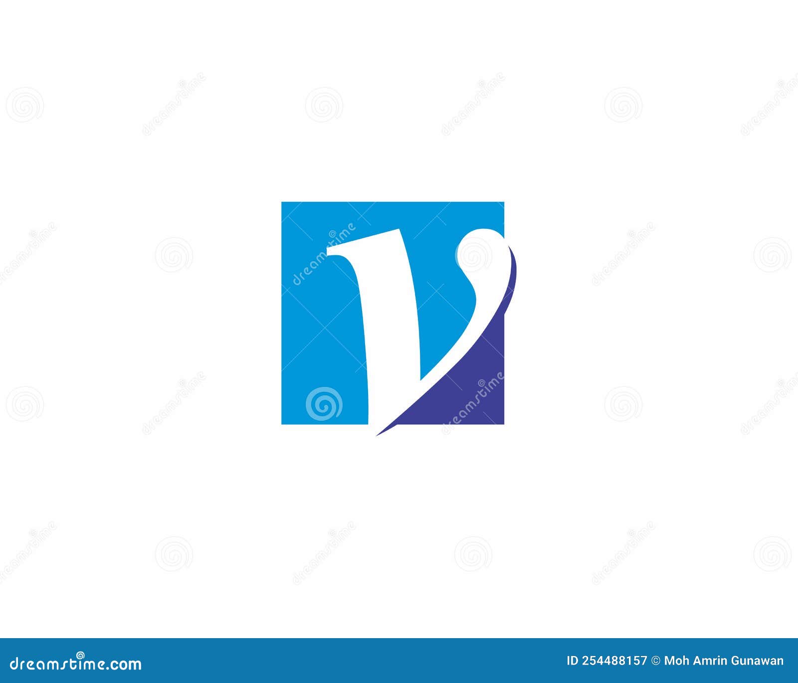 Letter V Logo Design Vector, Lowercase, Negative Space Stock Vector ...