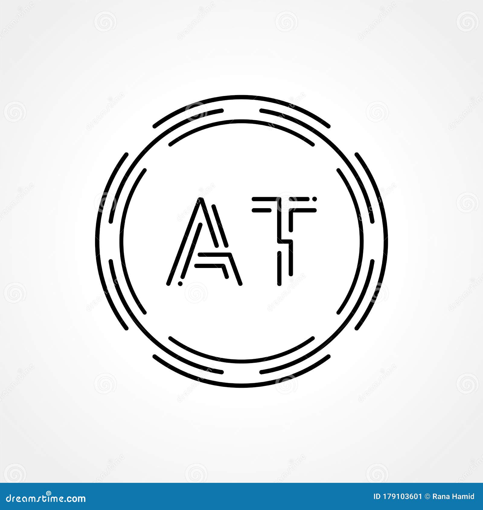 Initial at Logo Creative Typography Vector Template. Digital Abstract ...