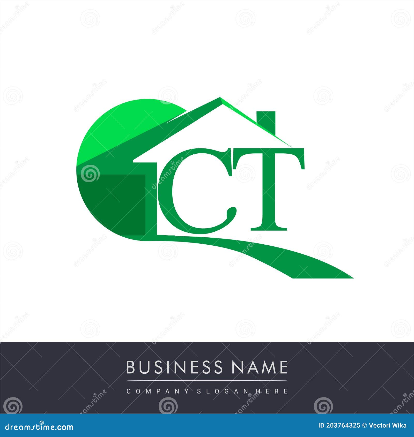 Initial Logo CT with House Icon, Business Logo and Property Developer ...