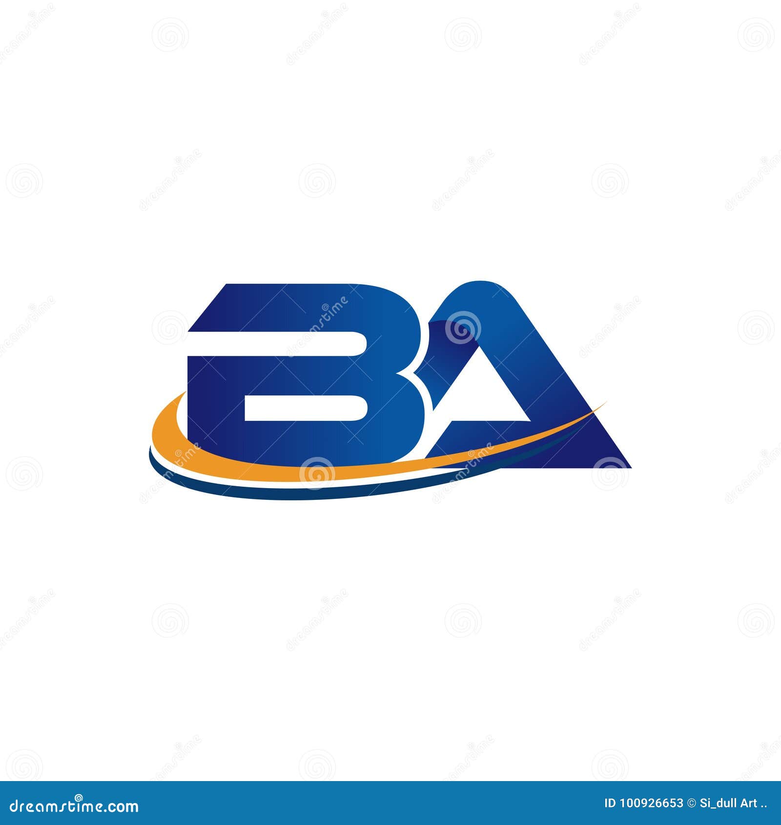 Initial logo design ba stock vector. Illustration of brand - 100926653