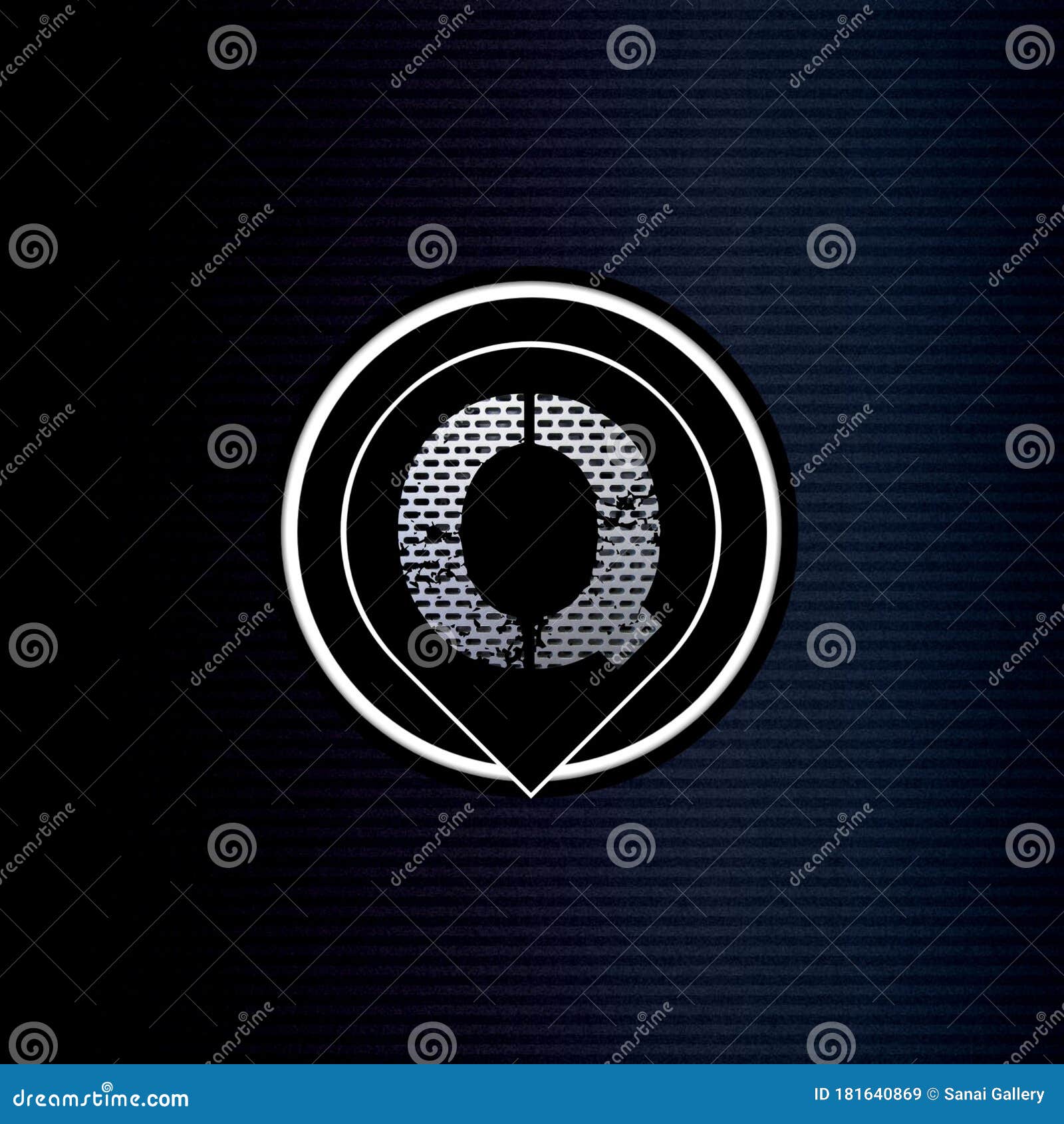 Initial Logo Design with Blue in the Dark Background Stock Illustration ...