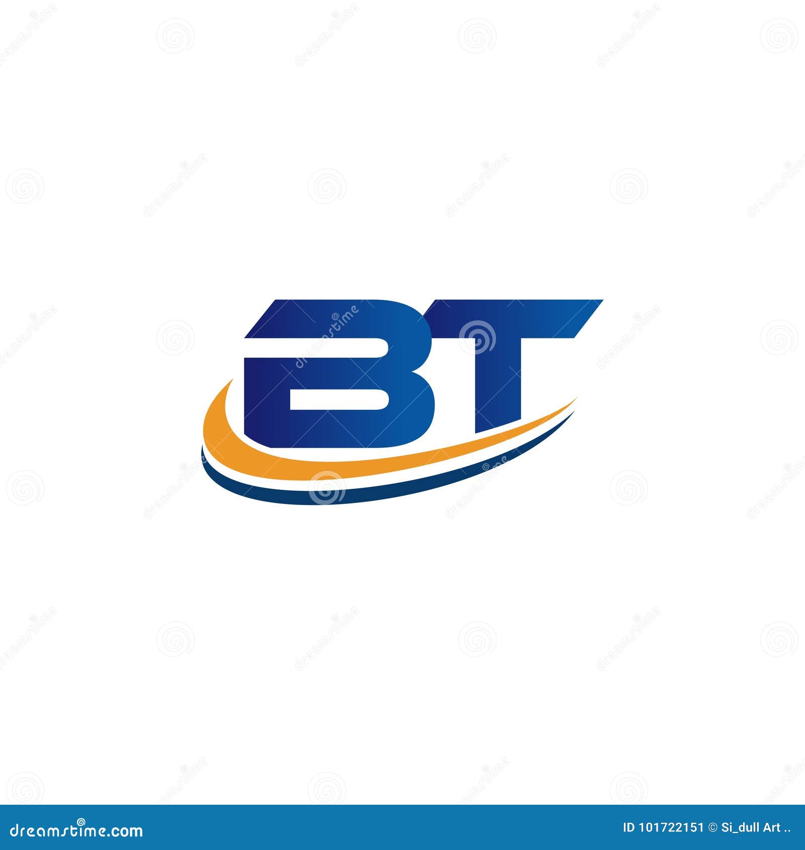 Initial logo design bt stock vector. Illustration of abstract - 101722151