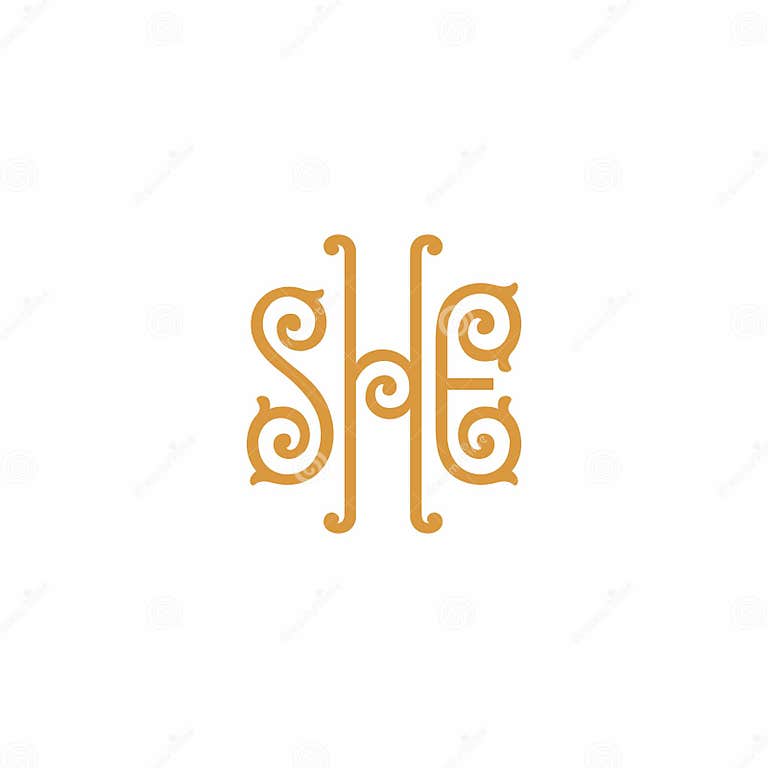 She Initial Logo Design. she Icon Stock Illustration - Illustration of ...