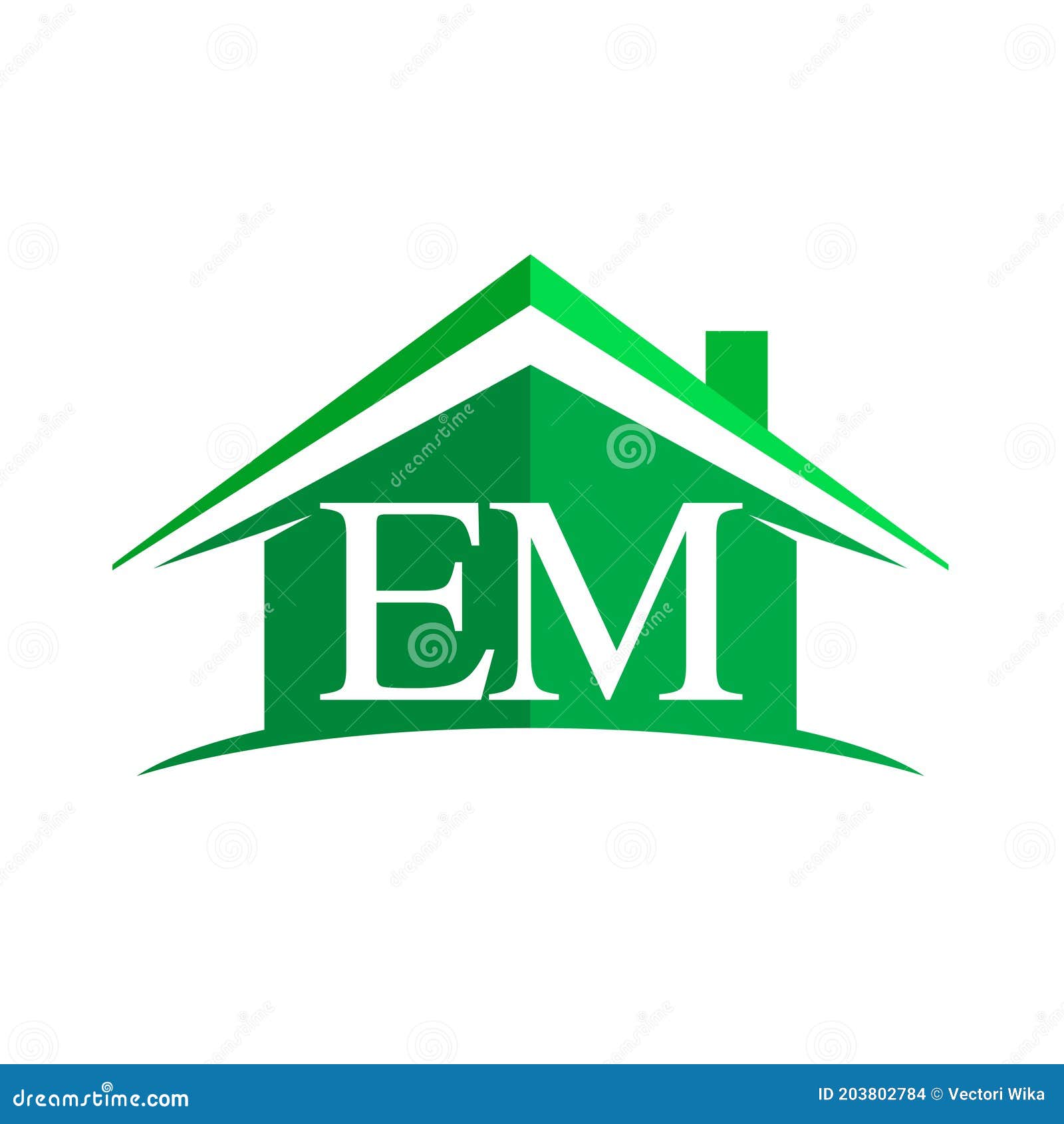 Initial Logo EM with House Icon and Green Color, Business Logo and ...