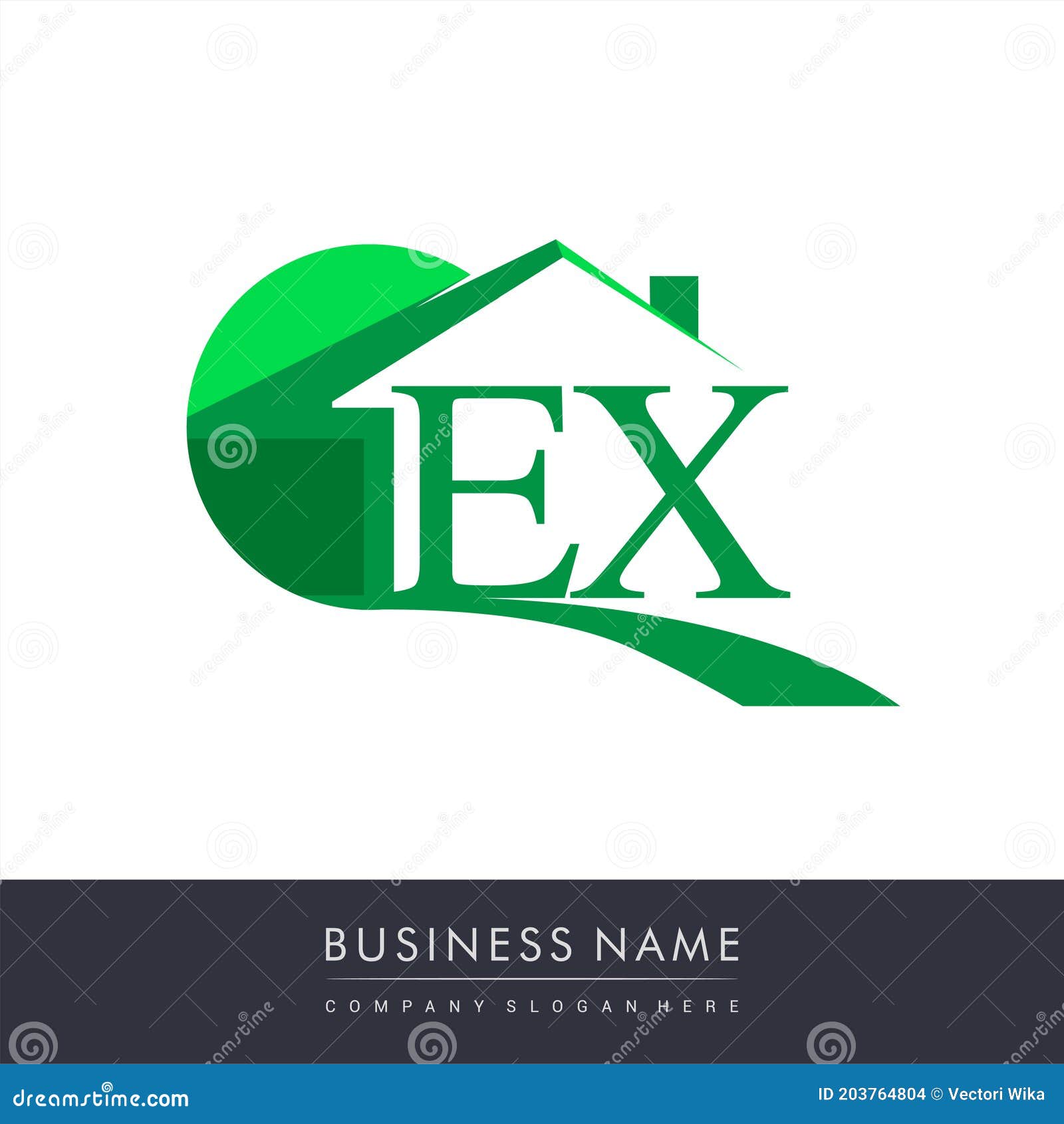 Initial Logo EX with House Icon, Business Logo and Property Developer ...