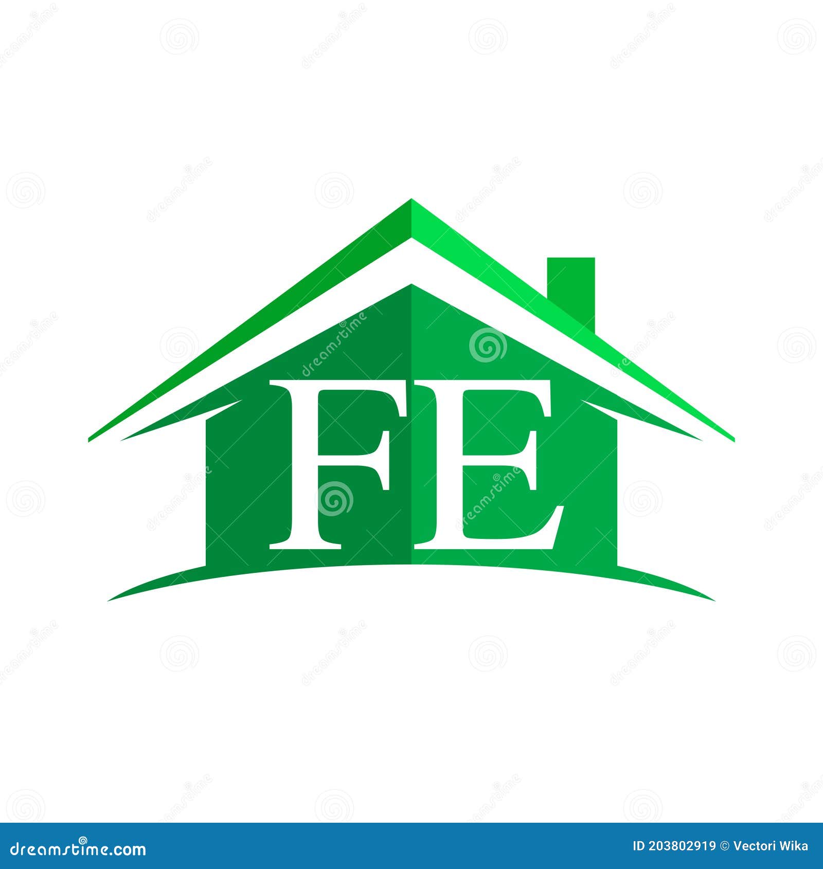 Initial Logo FE with House Icon and Green Color, Business Logo and ...