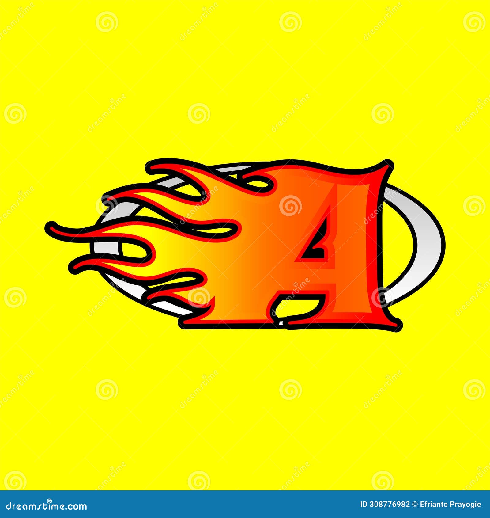 Initial Logo a Fire Design Illustration Stock Illustration ...