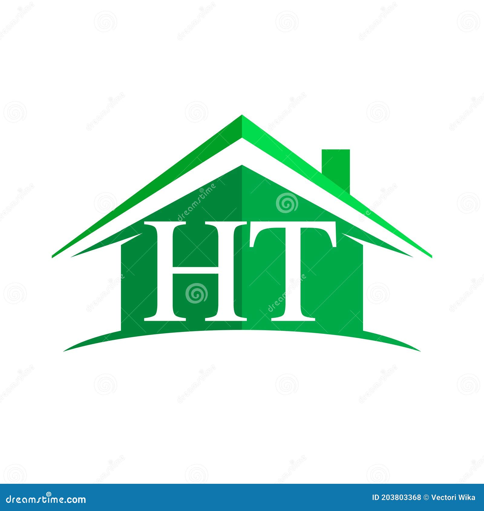 Initial Logo HT with House Icon and Green Color, Business Logo and ...