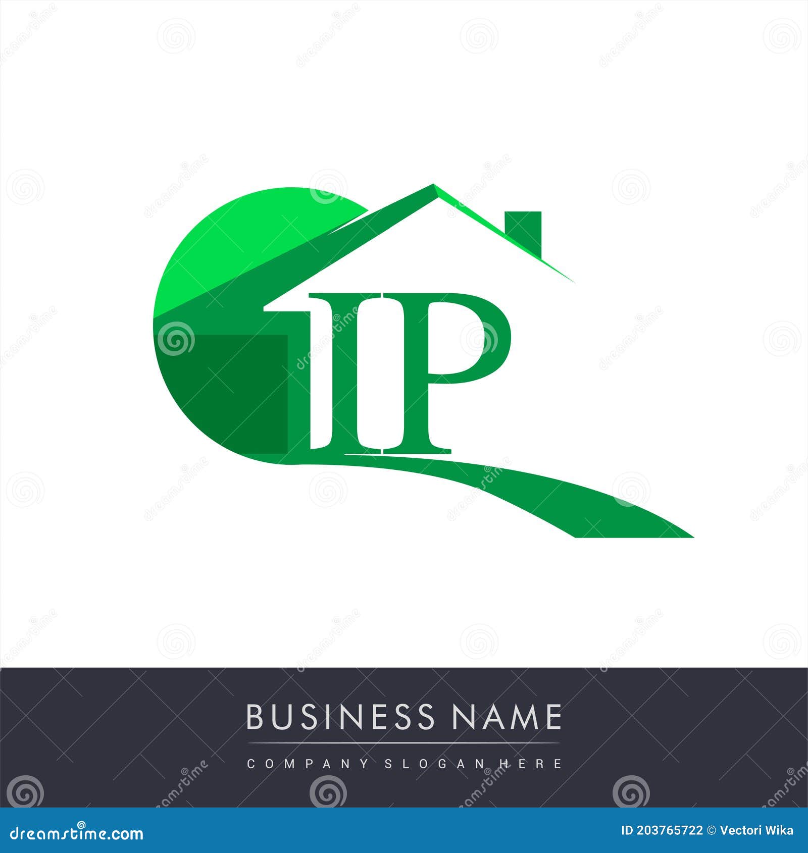 Initial Logo IP with House Icon, Business Logo and Property Developer ...