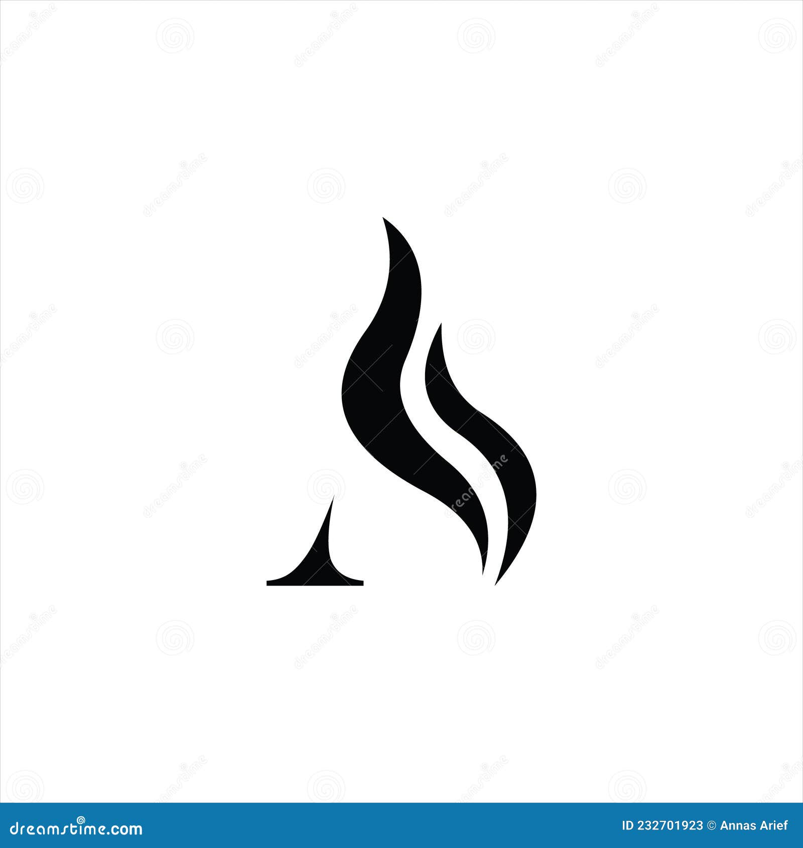 Initial Logo a Letter with Fire Shape Vector Stock Vector ...