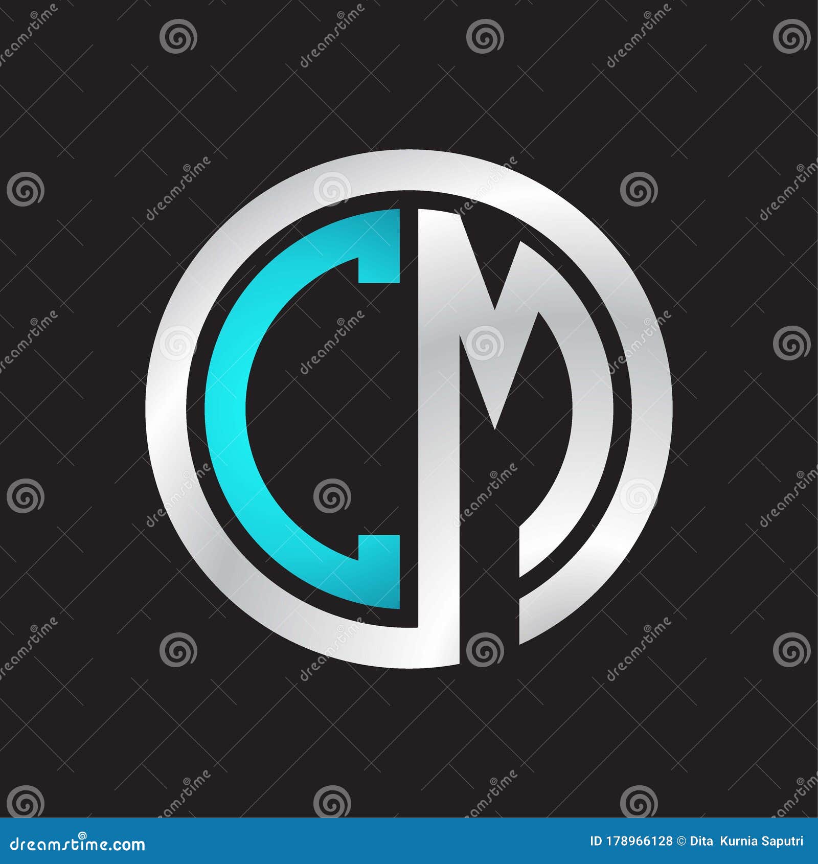CM Initial Logo Linked Circle Monogram Stock Vector - Illustration of ...