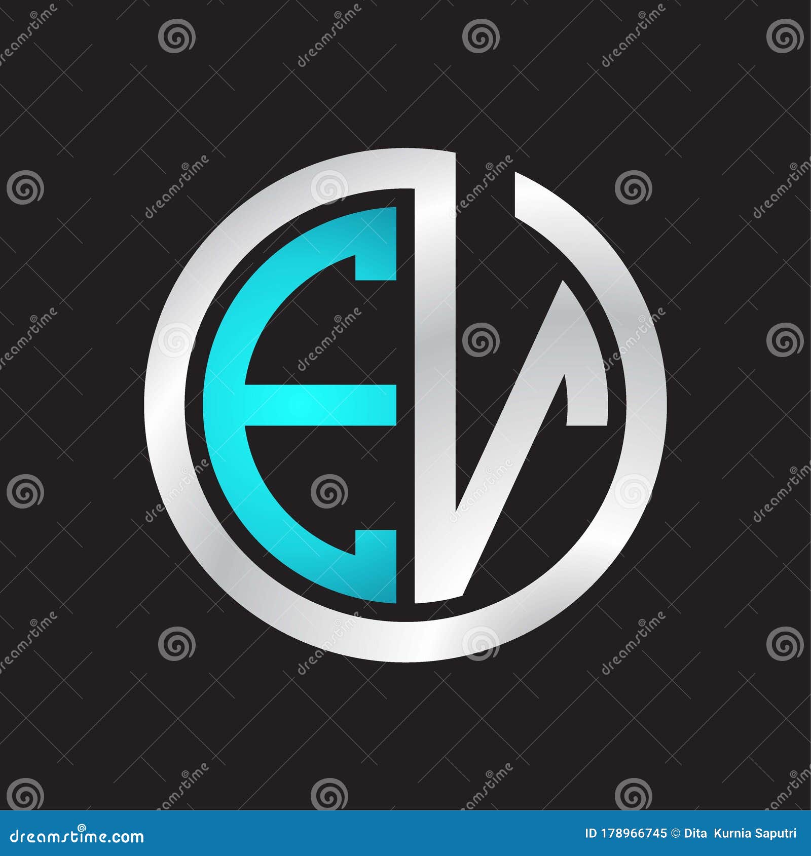 EV Initial Logo Linked Circle Monogram Stock Vector - Illustration of ...