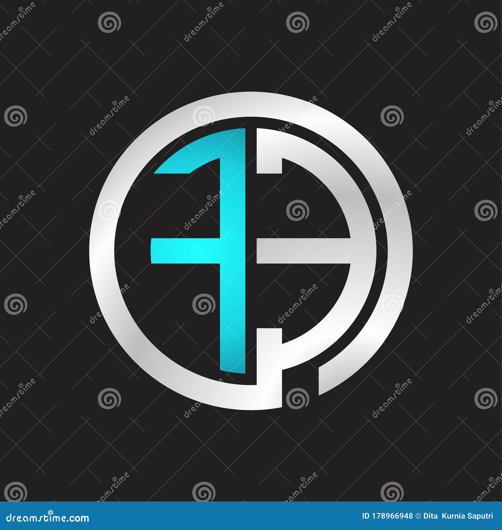 FE Initial Logo Linked Circle Monogram Stock Vector - Illustration of ...