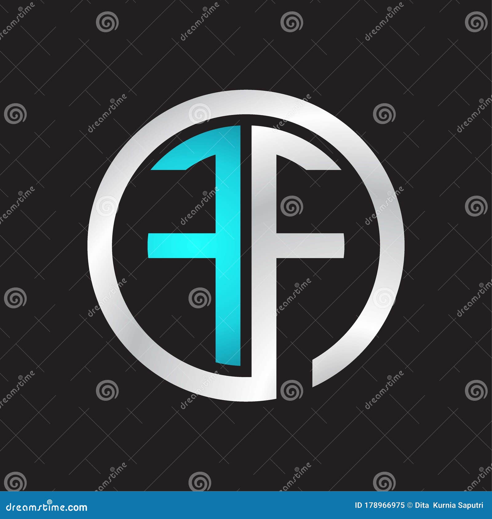FF Initial Logo Linked Circle Monogram Stock Vector - Illustration of ...
