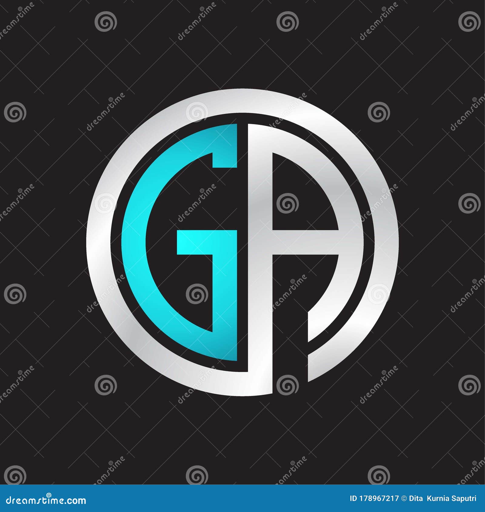 GA Initial Logo Linked Circle Monogram Stock Vector - Illustration of ...