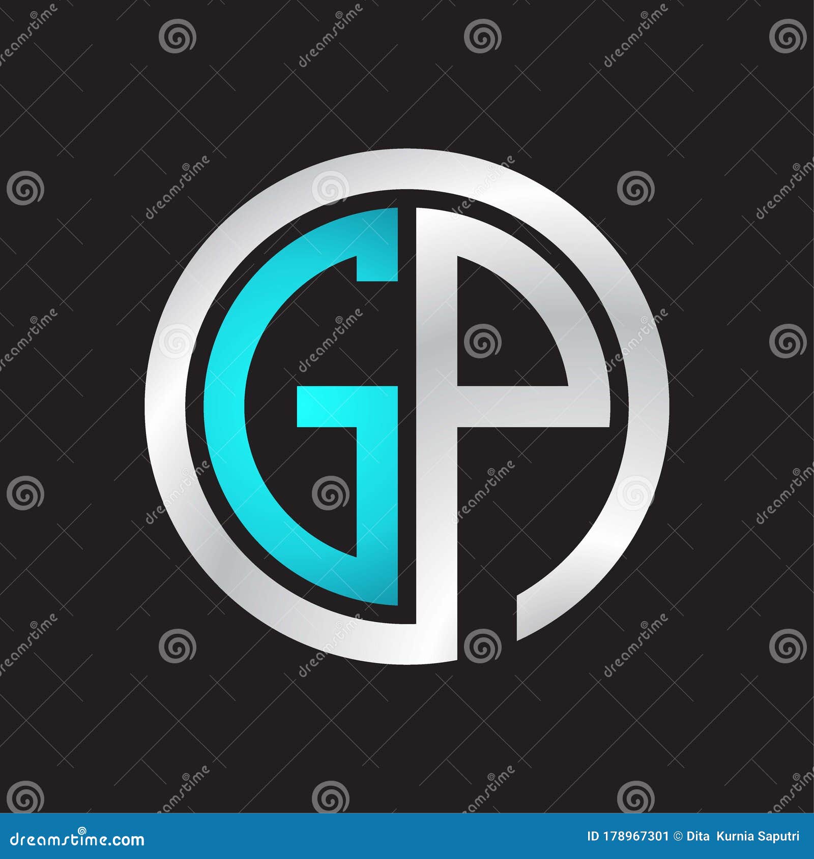 GP Initial Logo Linked Circle Monogram Stock Vector - Illustration of ...