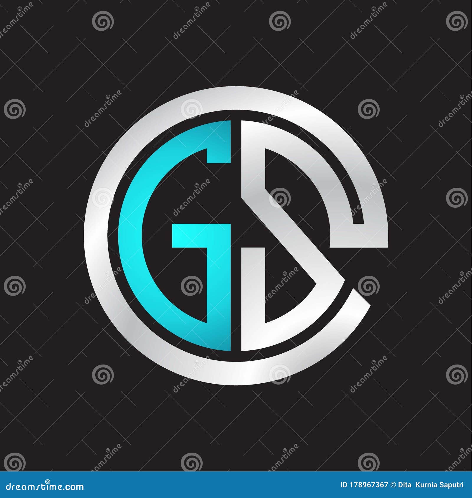 GS Initial Logo Linked Circle Monogram Stock Illustration ...