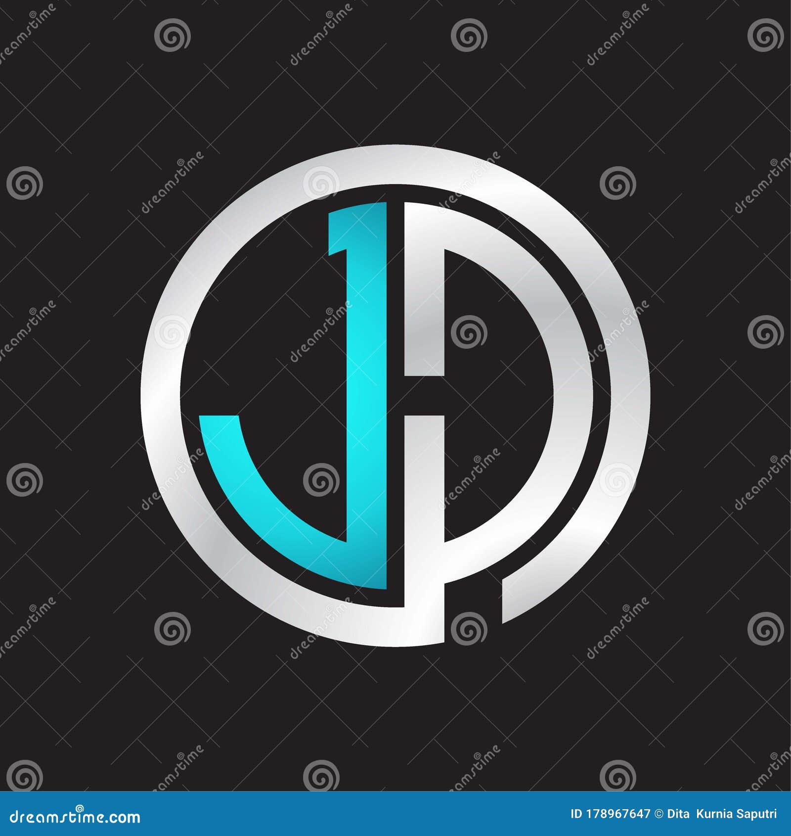 JD Initial Logo Linked Circle Monogram Stock Vector - Illustration of ...