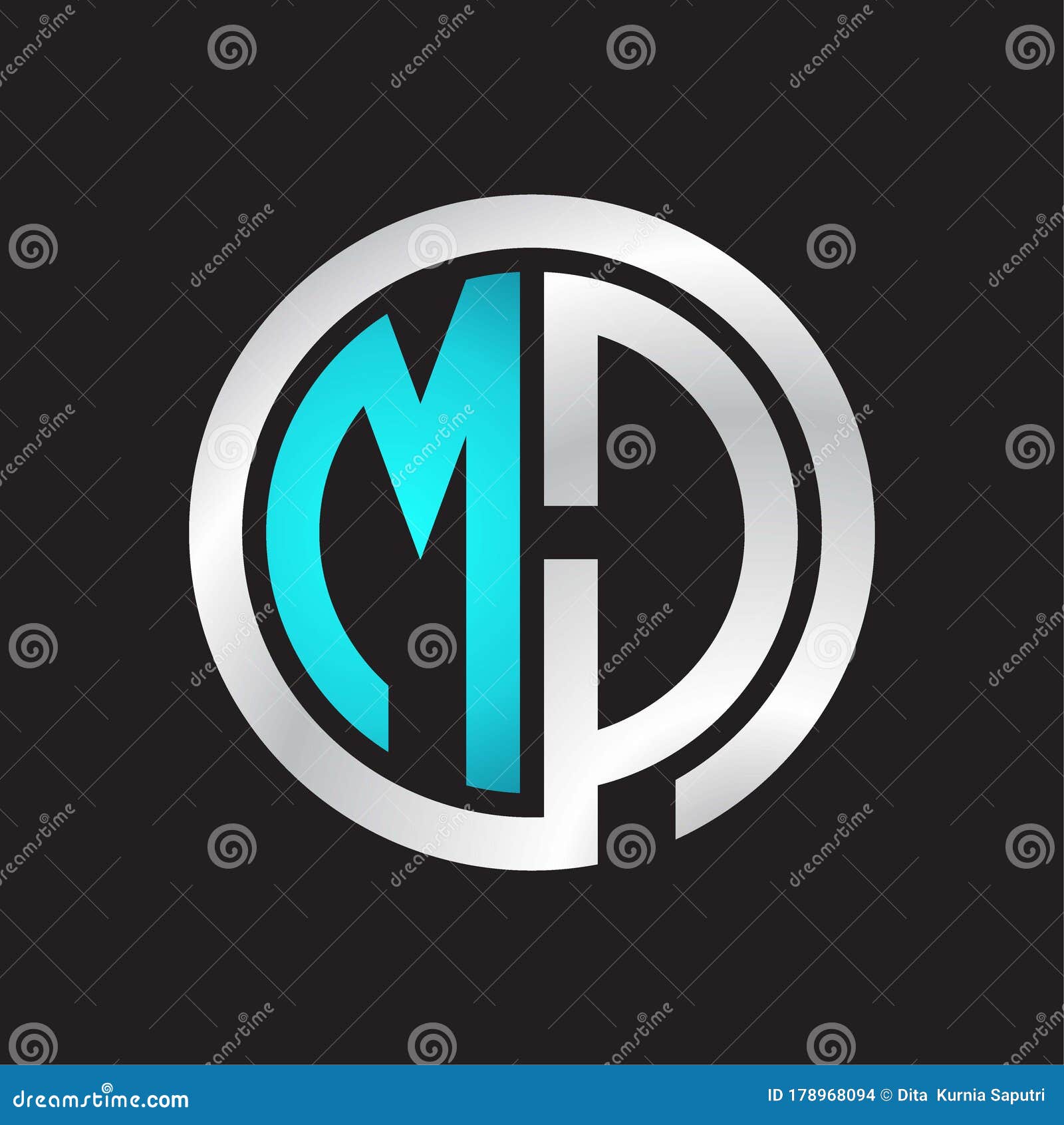 MD Initial Logo Linked Circle Monogram Stock Vector - Illustration of ...