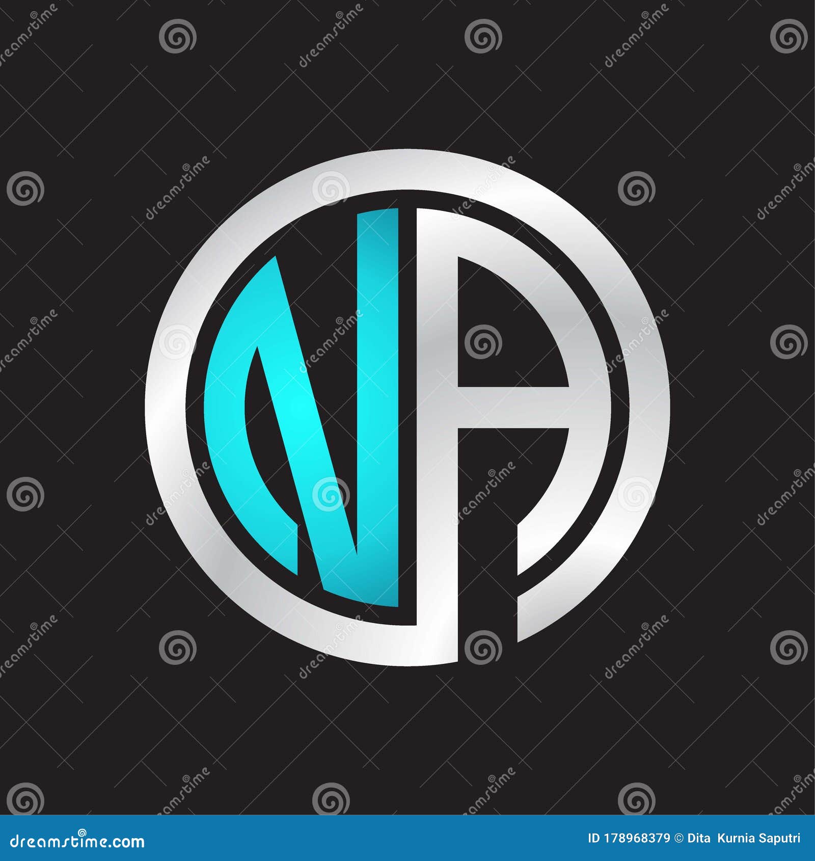 NA Initial Logo Linked Circle Monogram Stock Vector - Illustration of ...