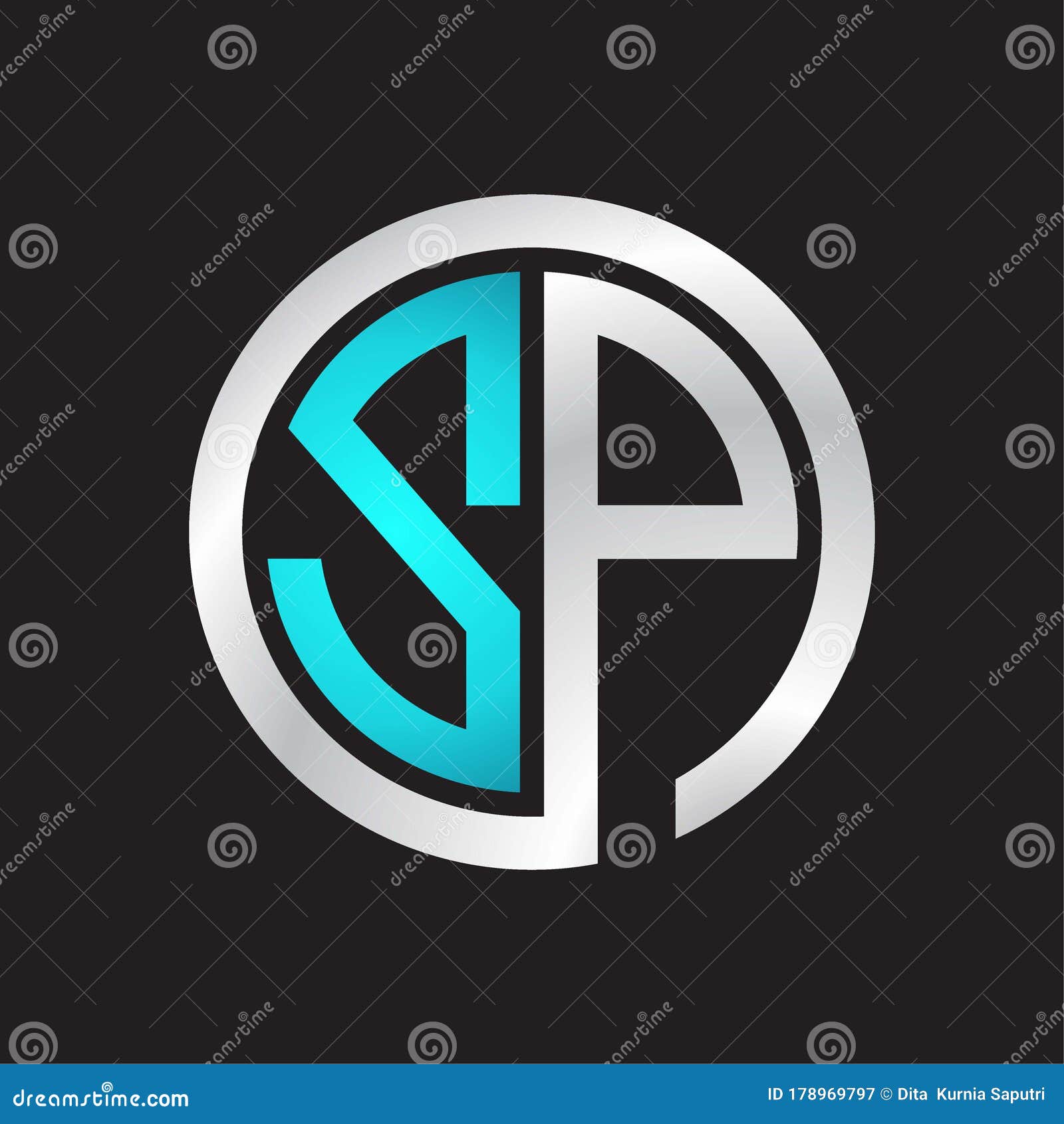 SP Initial Logo Linked Circle Monogram Stock Vector - Illustration of ...