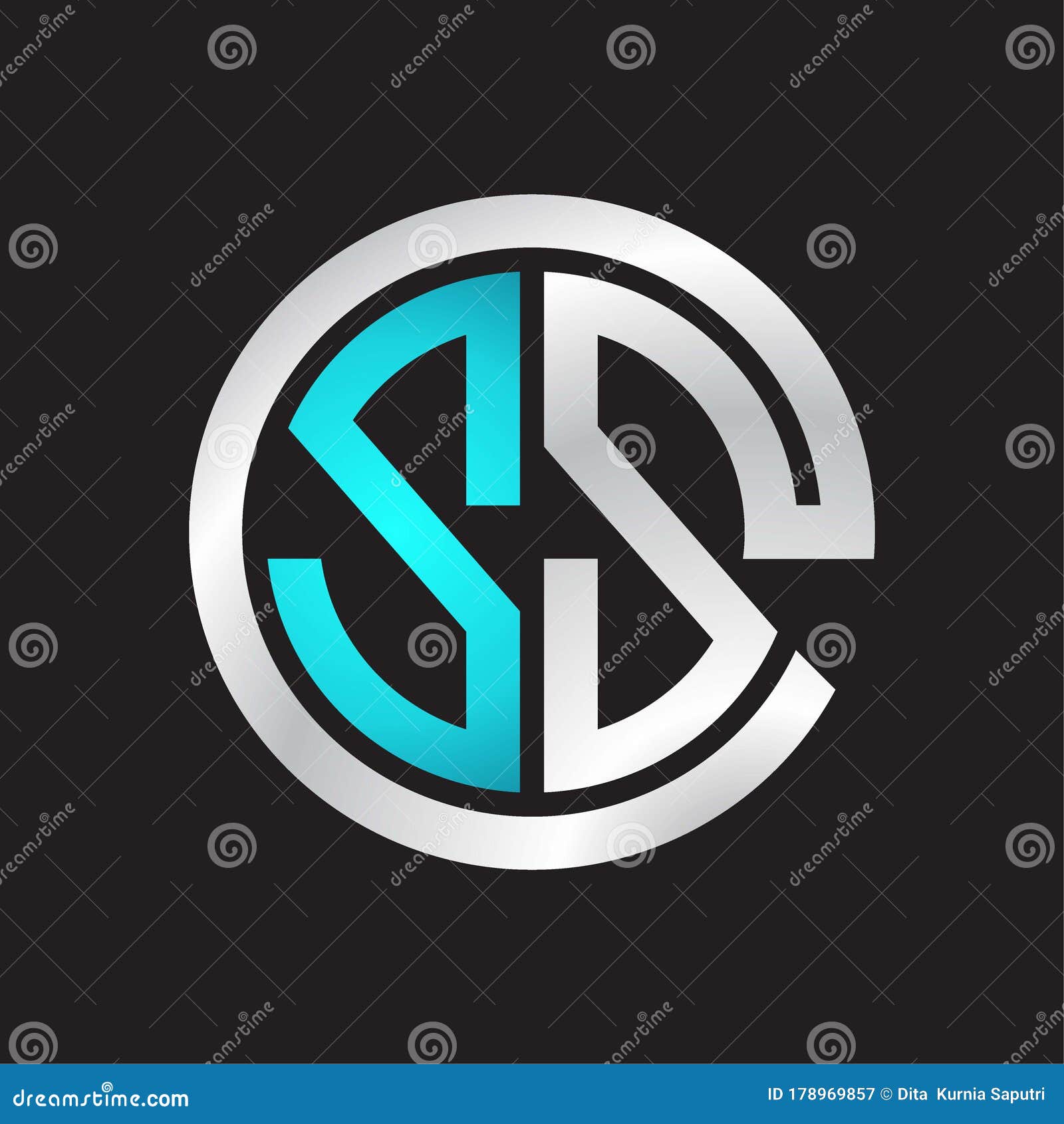 SS Initial Logo Linked Circle Monogram Stock Vector - Illustration of ...