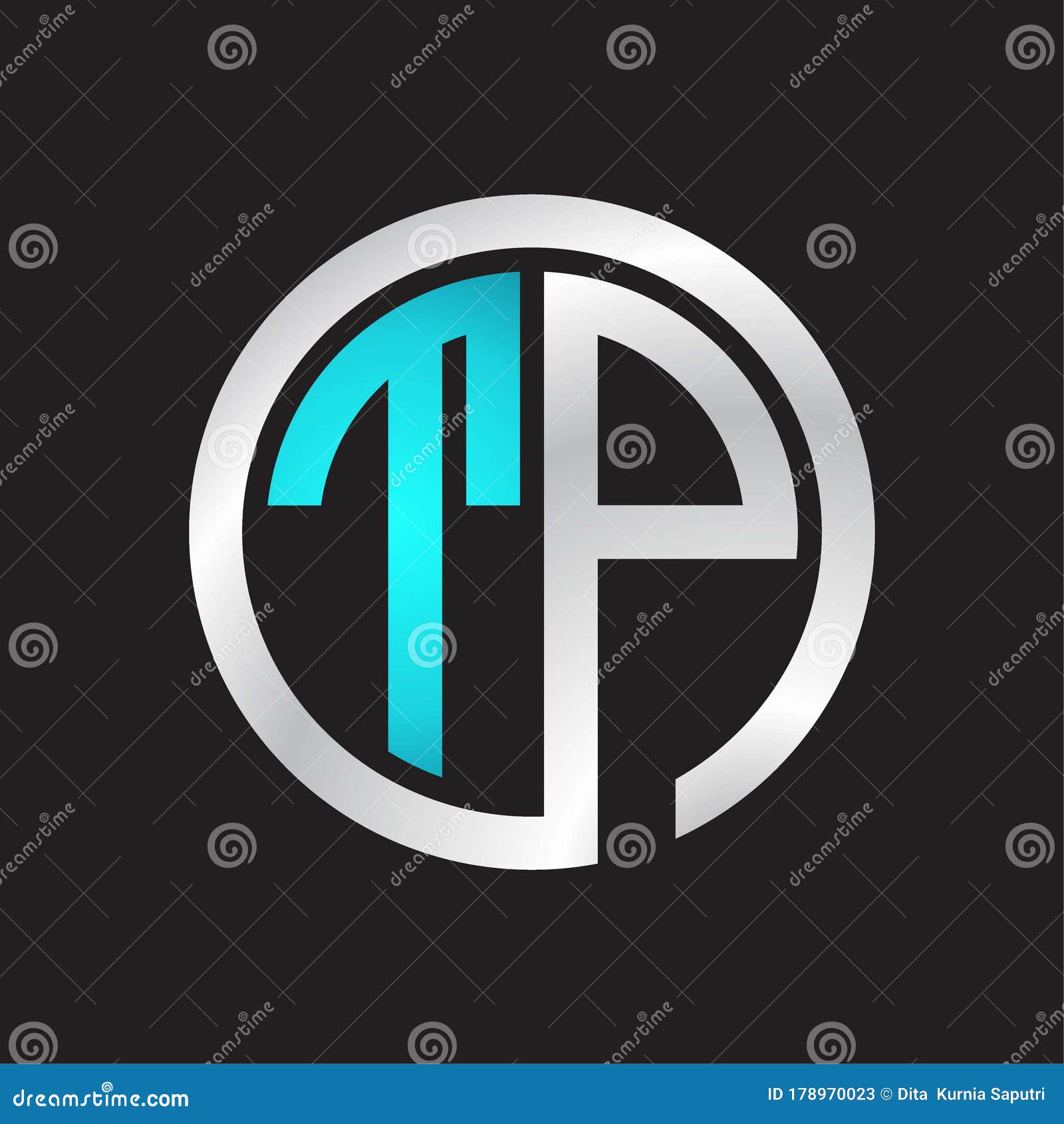 TP Initial Logo Linked Circle Monogram Stock Vector - Illustration of ...