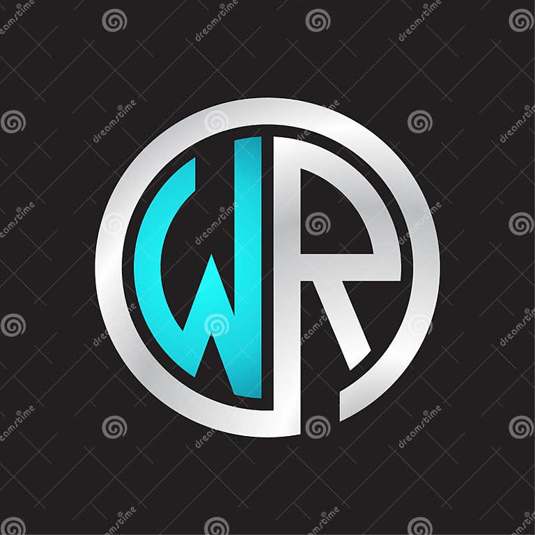 WR Initial Logo Linked Circle Monogram Stock Vector - Illustration of ...
