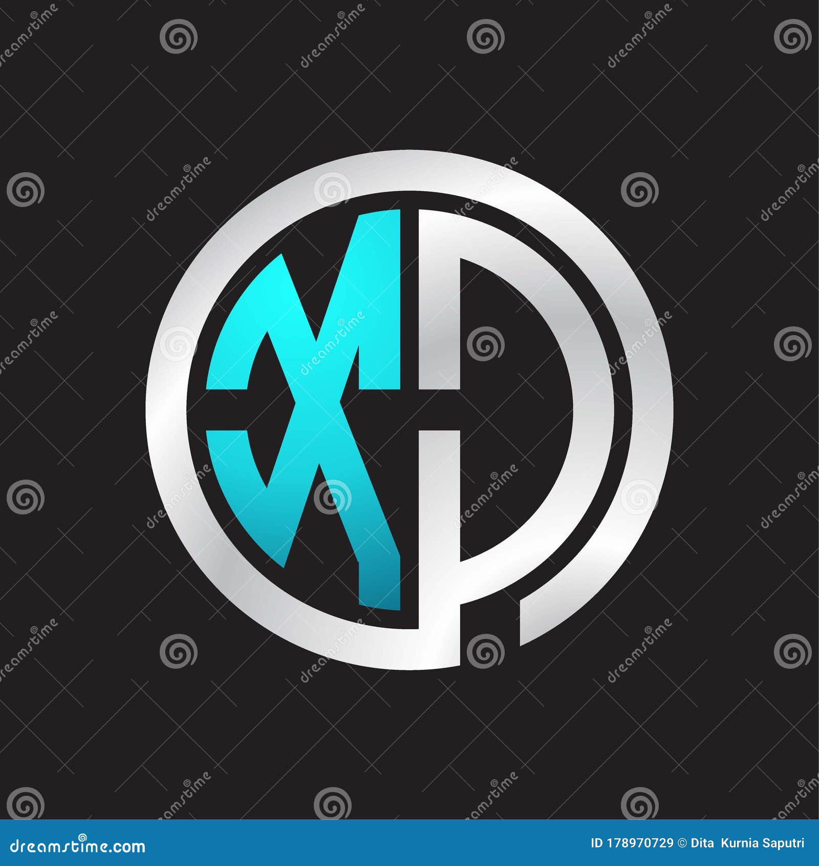 XD Initial Logo Linked Circle Monogram Stock Vector - Illustration of ...