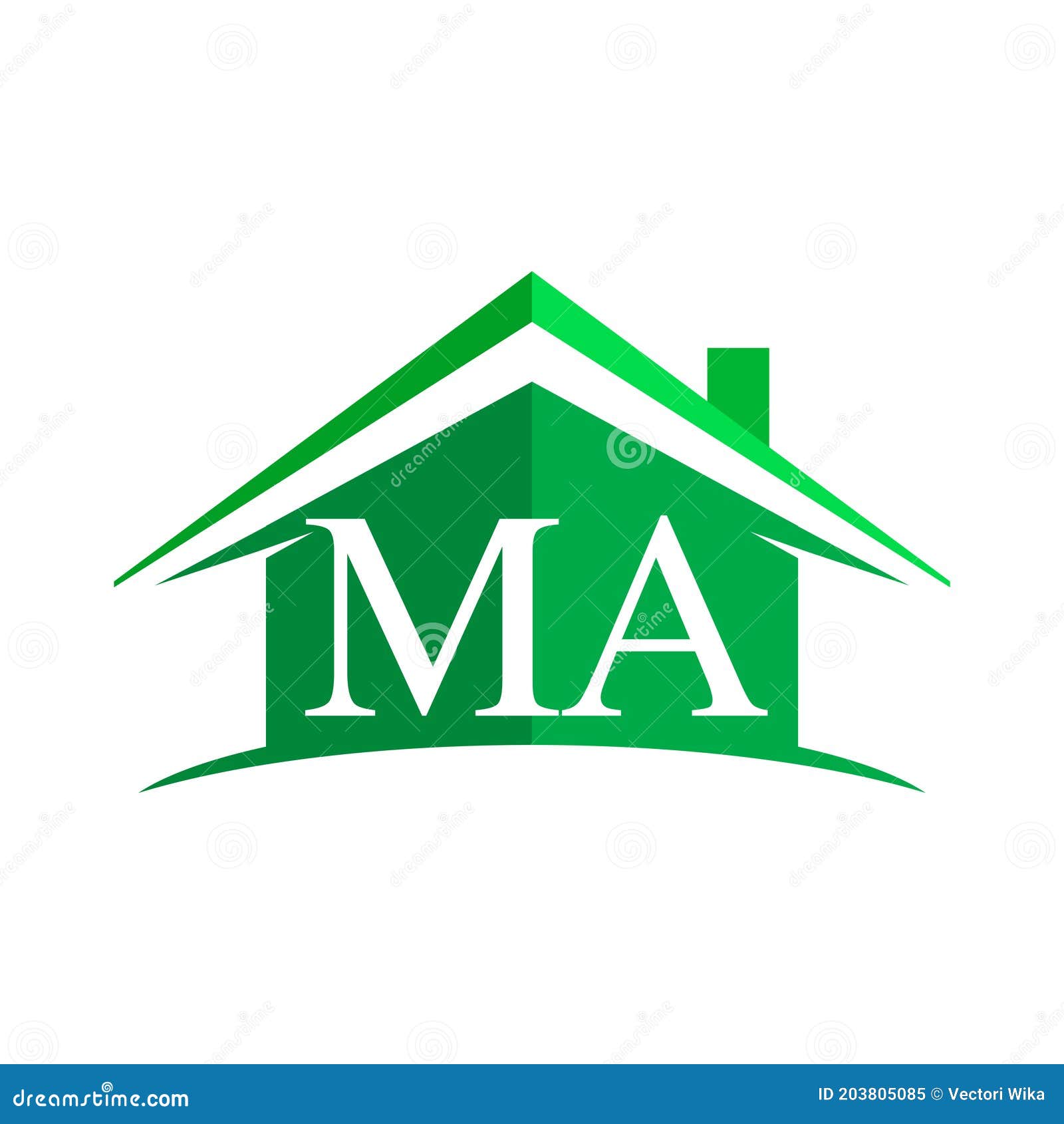 Initial Logo MA with House Icon and Green Color, Business Logo and ...