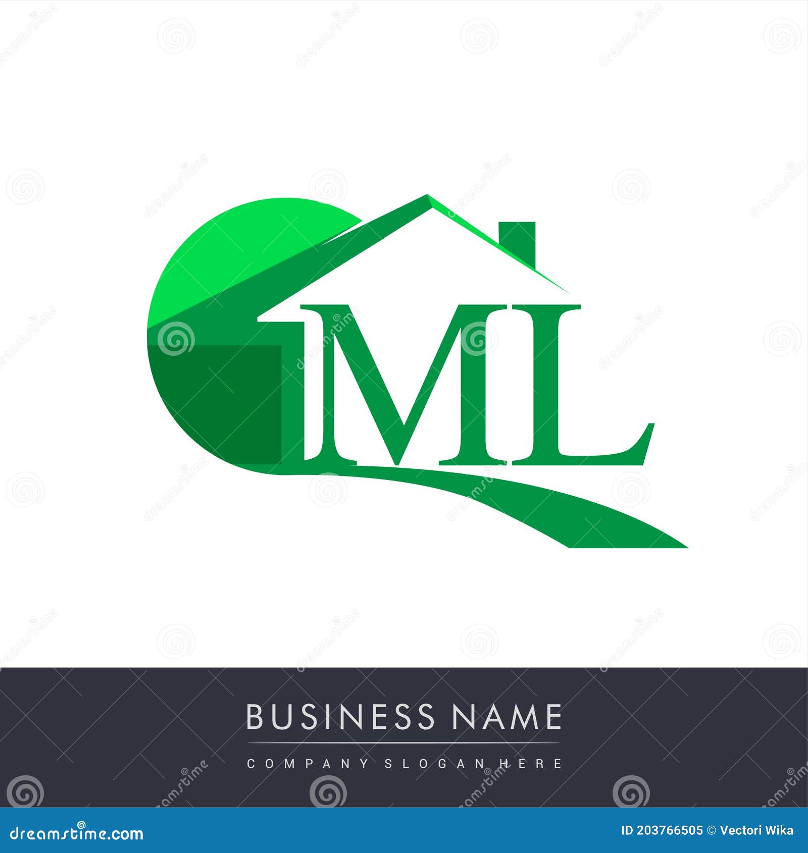 Initial Logo ML with House Icon, Business Logo and Property Developer ...