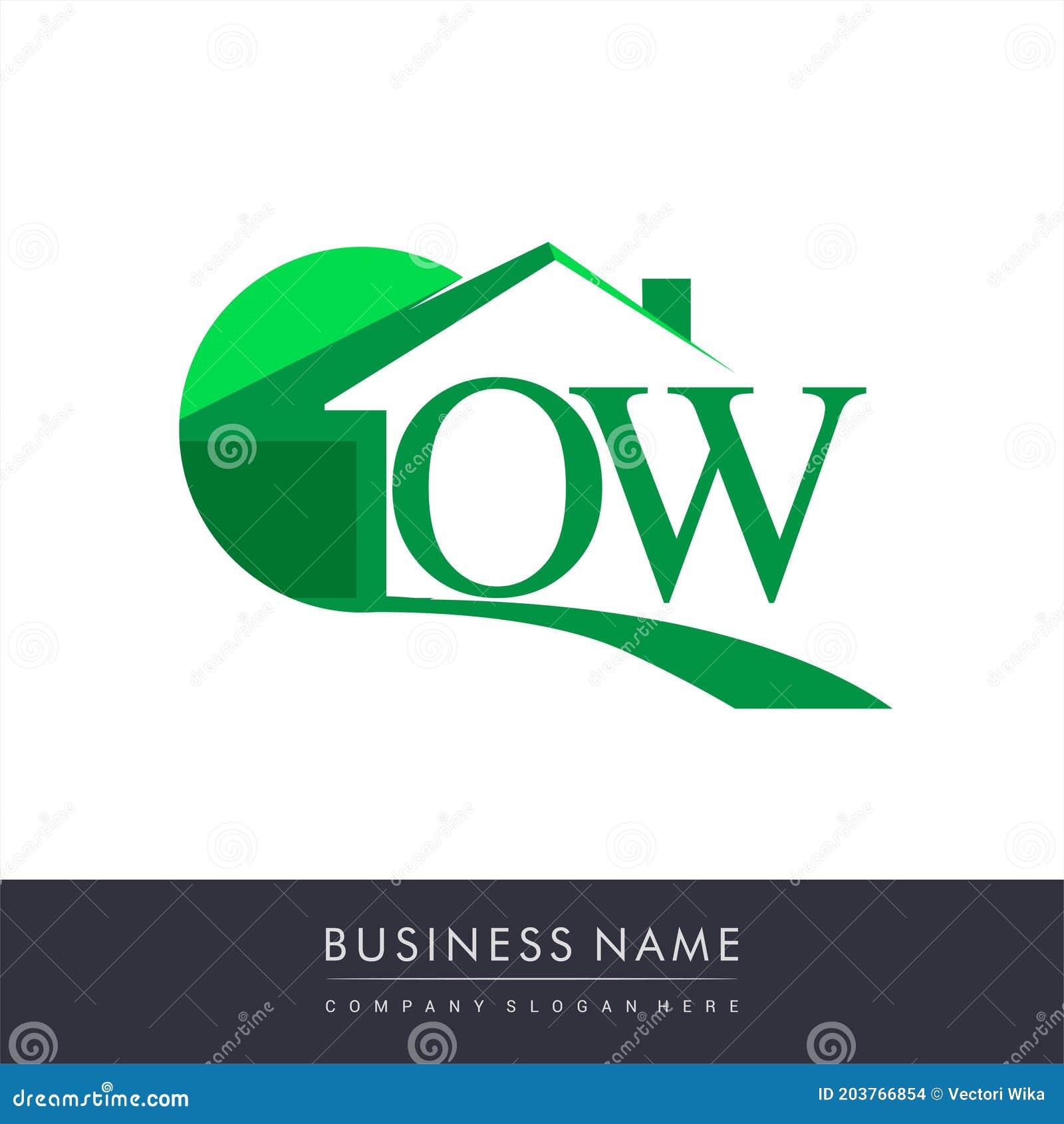 Initial Logo OW with House Icon, Business Logo and Property Developer ...