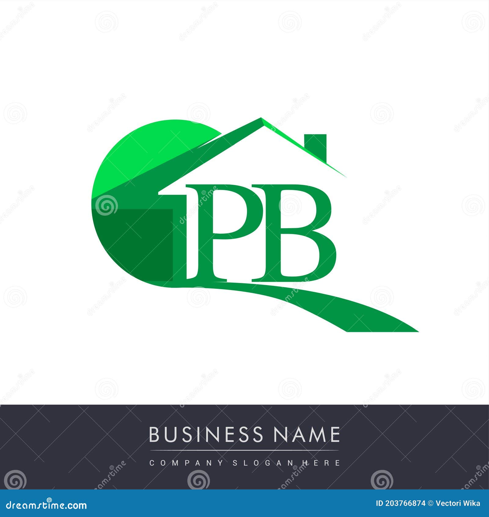 Initial Logo PB with House Icon, Business Logo and Property Developer ...