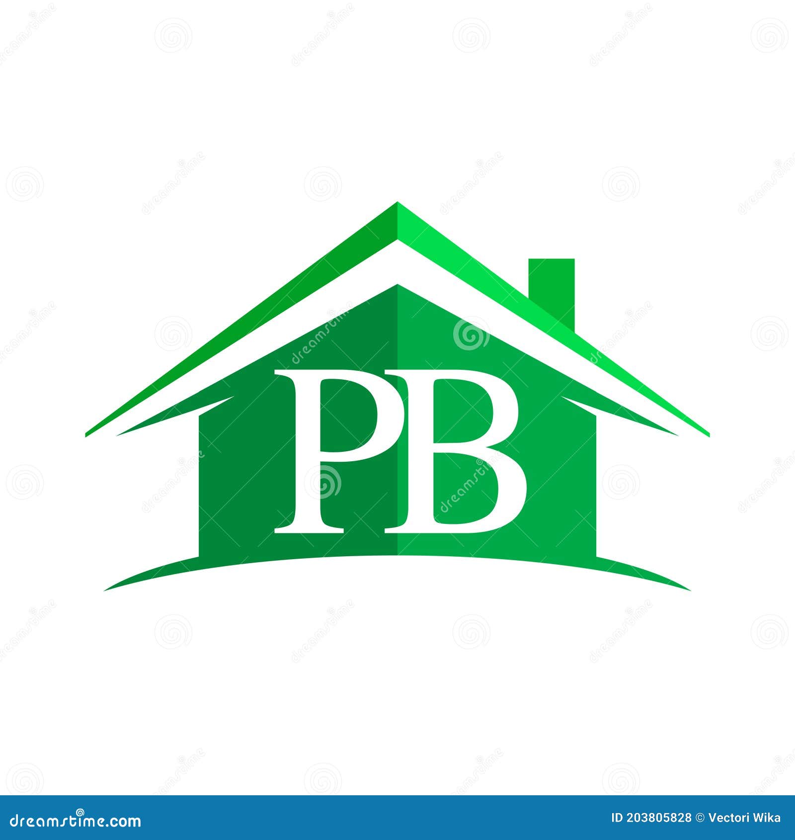 Initial Logo PB with House Icon and Green Color, Business Logo and ...