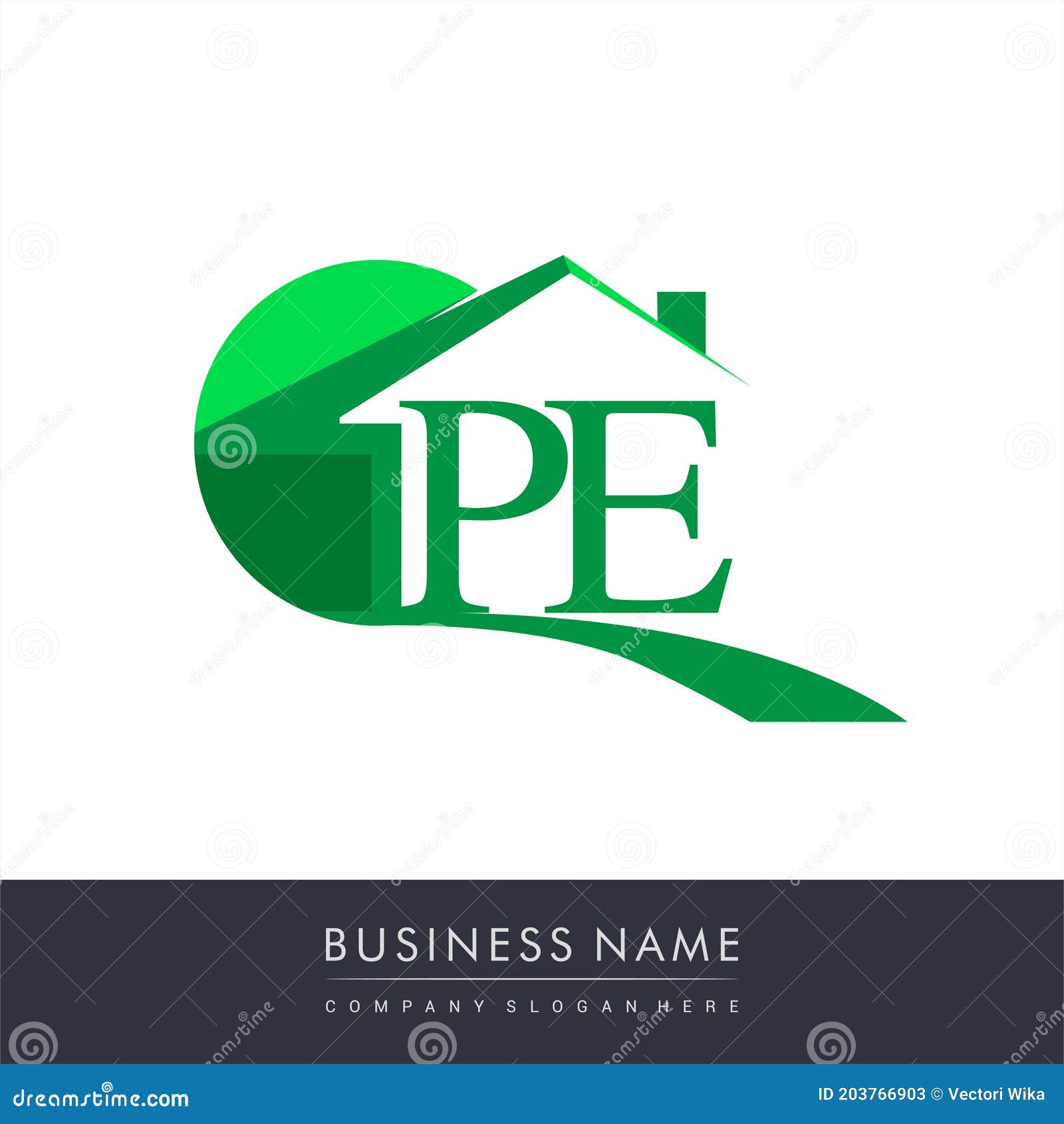 Initial Logo PE with House Icon, Business Logo and Property Developer ...