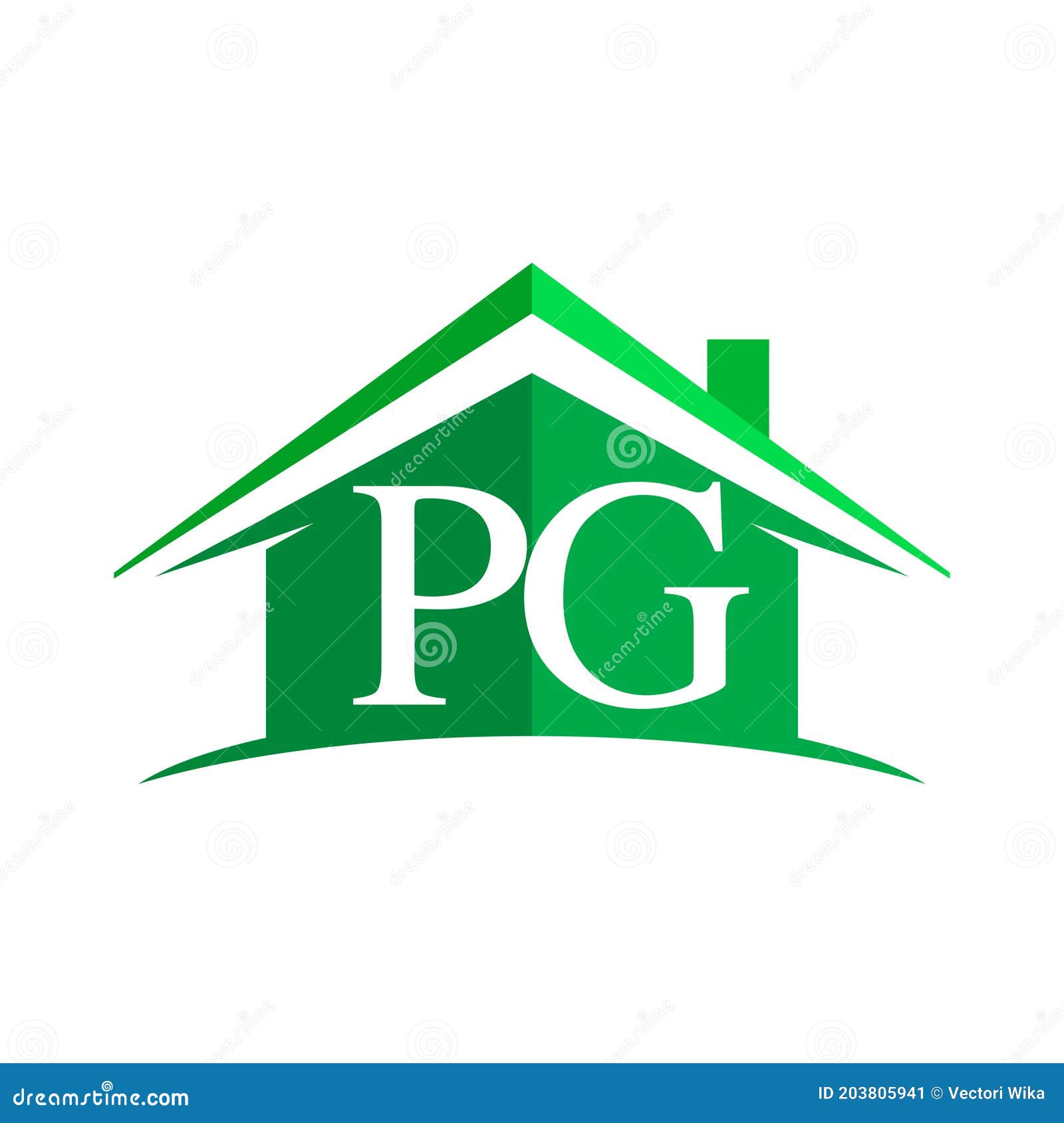 Initial Logo PG with House Icon and Green Color, Business Logo and ...