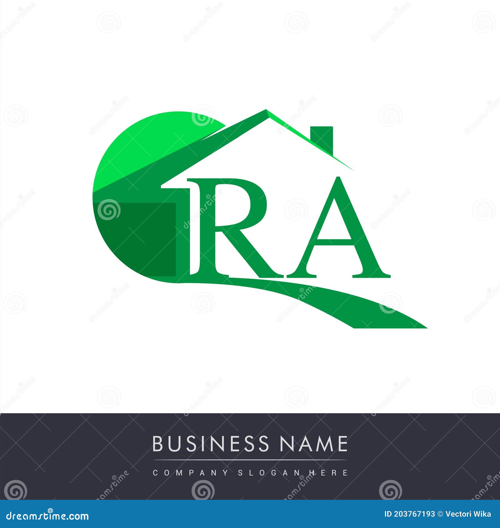 Initial Logo RA with House Icon, Business Logo and Property Developer ...