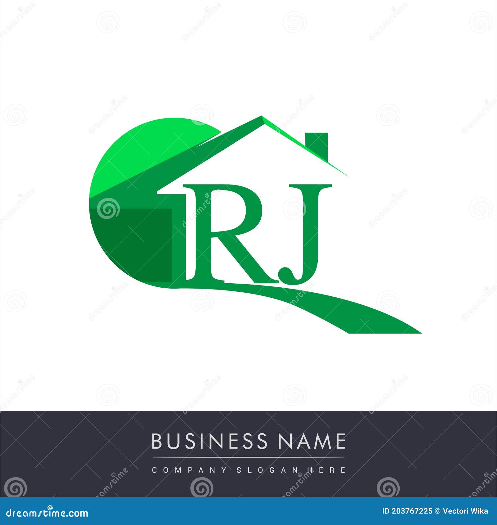 Initial Logo RJ with House Icon, Business Logo and Property Developer ...