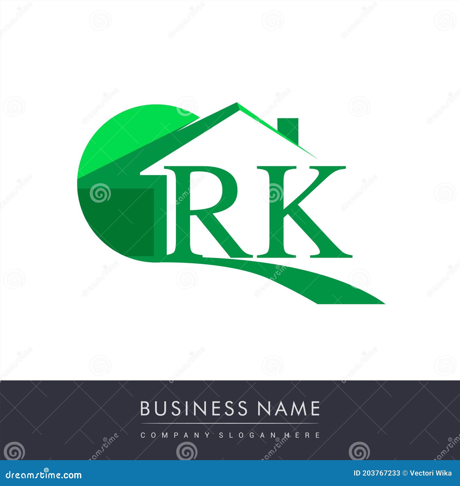 Initial Logo RK with House Icon, Business Logo and Property Developer ...