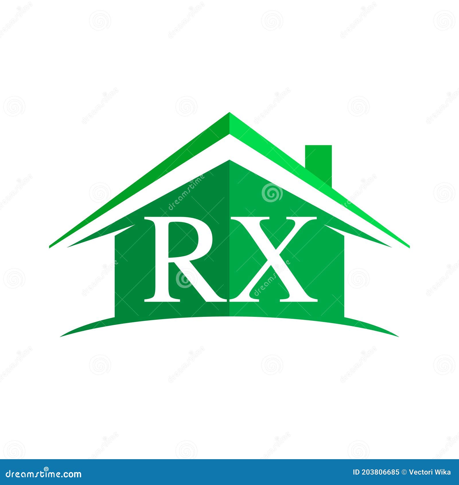 Initial Logo RX with House Icon and Green Color, Business Logo and ...
