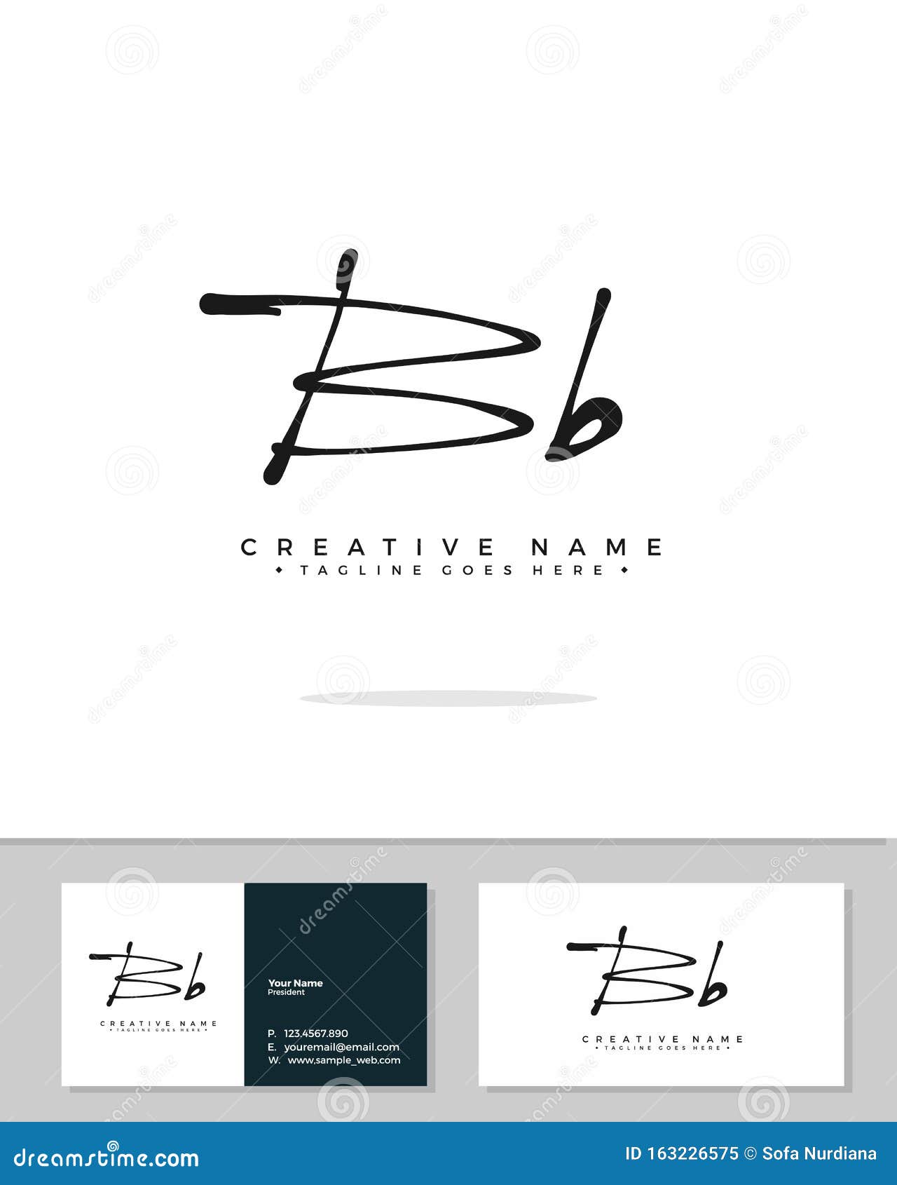 B BB Initial Logo Signature Vector. Handwriting Concept Logo. Stock ...
